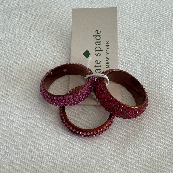 kate spade | Jewelry | Kate Spade Pink And Red Textured Rings Set ...